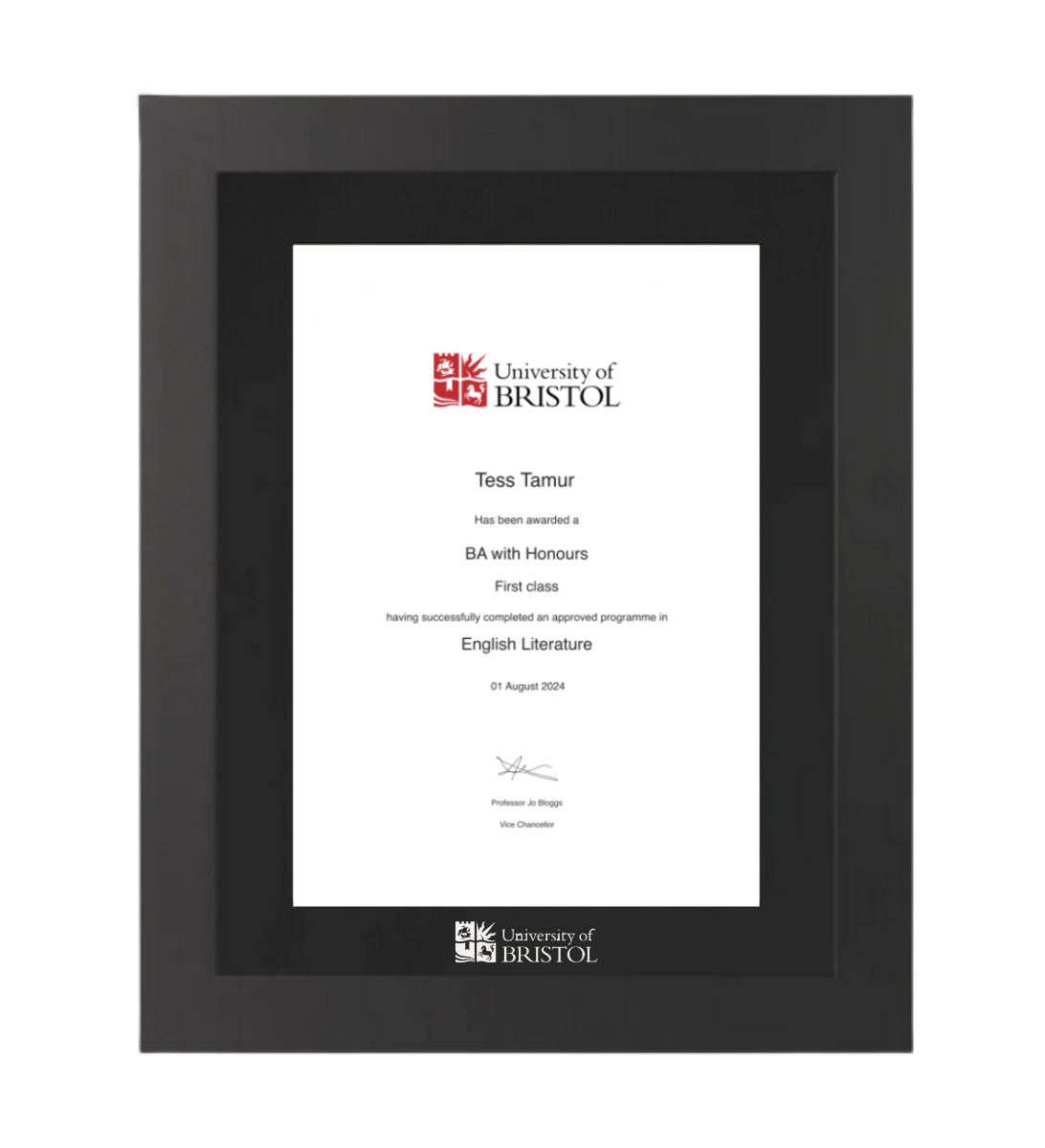 Certificate Frame - Black – Bristol SU Shop